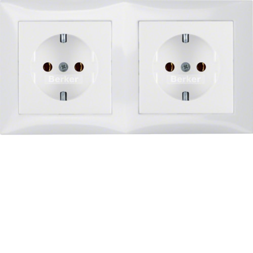 SCHUKO-socket outlet combination 2gang with frame - True Tekno