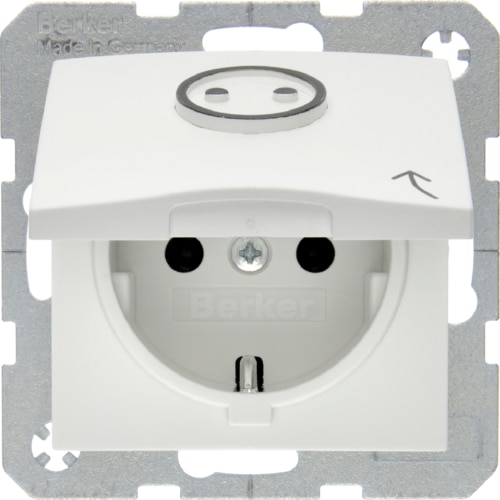SCHUKO-socket outlet with hinged cover and touchab - True Tekno