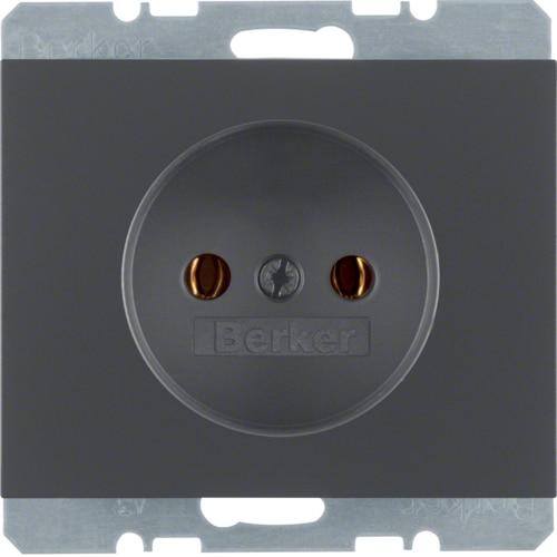 Socket outlet without earth contact anthracite, m - True Tekno